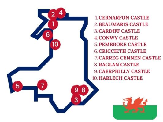 Best Castles in Wales to explore (+ tips and map of locations)